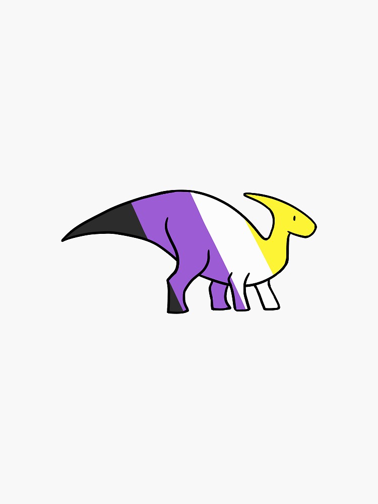 "Non-binary Pride Dinosaur" Sticker for Sale by ZepherLoo | Redbubble