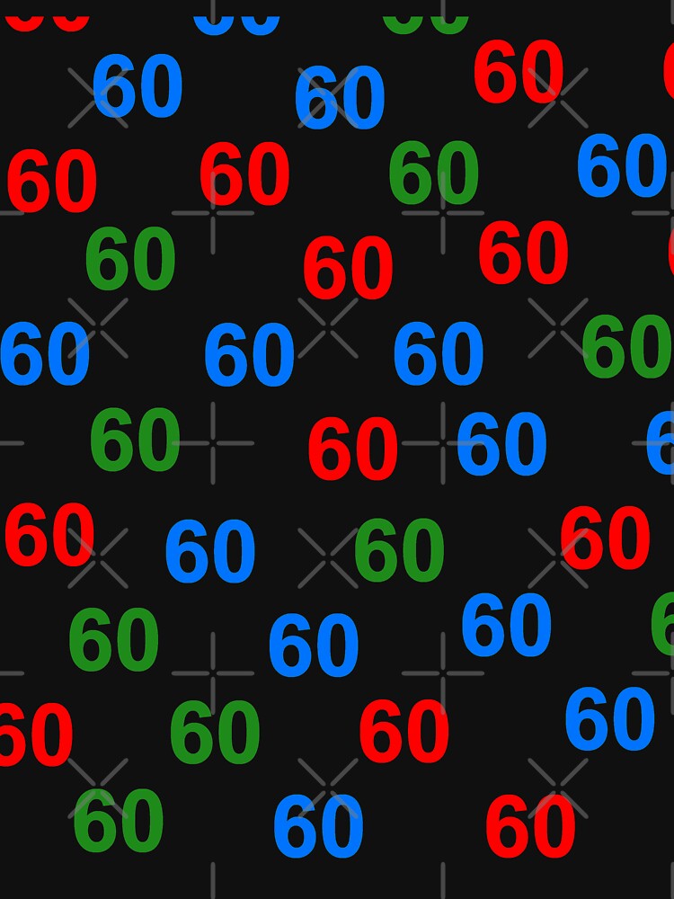 "Number pattern, colorful pattern 60, anniversary 60, gift 60" T-shirt ...
