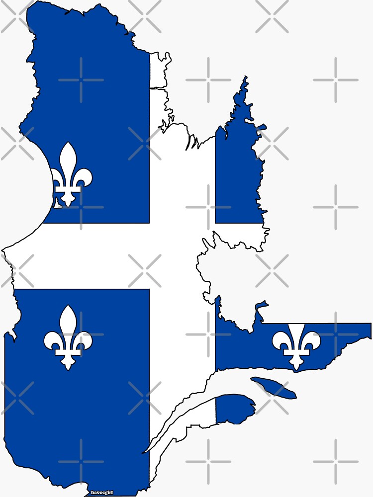 "Quebec Map with Quebecer Flag" Sticker by Havocgirl | Redbubble