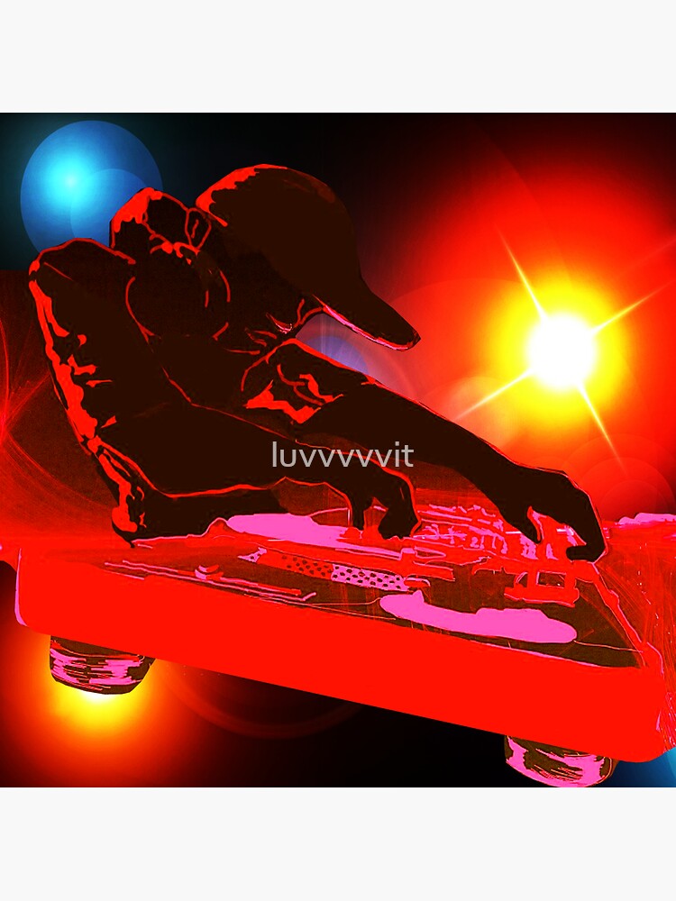 "DJ Record Decks Disco Turntable Disc Jockey" Sticker for Sale by ...