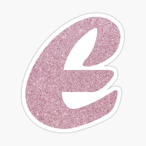 Letter E Pink Glitter Stickers | Redbubble