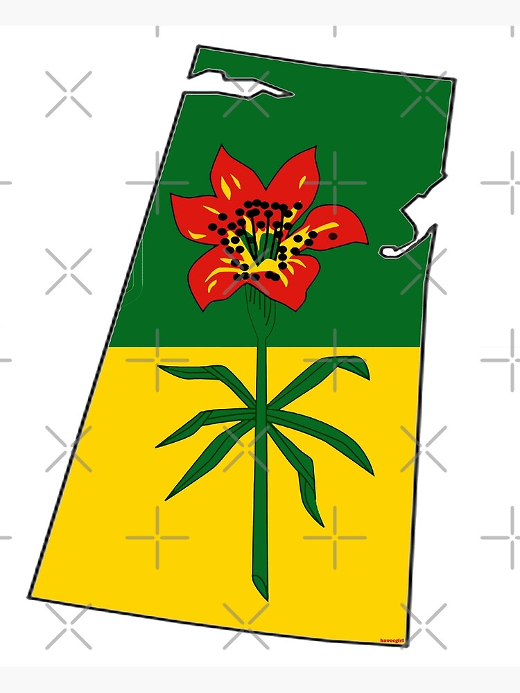 "Saskatchewan, Canada Map with Saskatchewanian Flag" Poster for Sale by ...