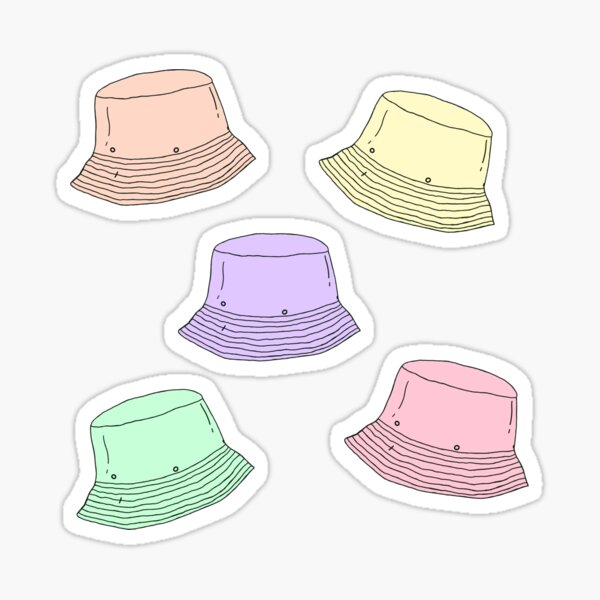 "pastel bucket hat sticker pack" Sticker for Sale by daniellegrazier ...