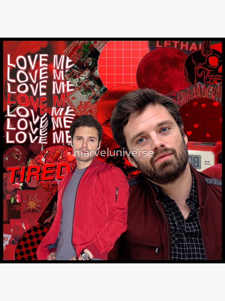 "sebastian stan red" Sticker for Sale by marveluniverse | Redbubble