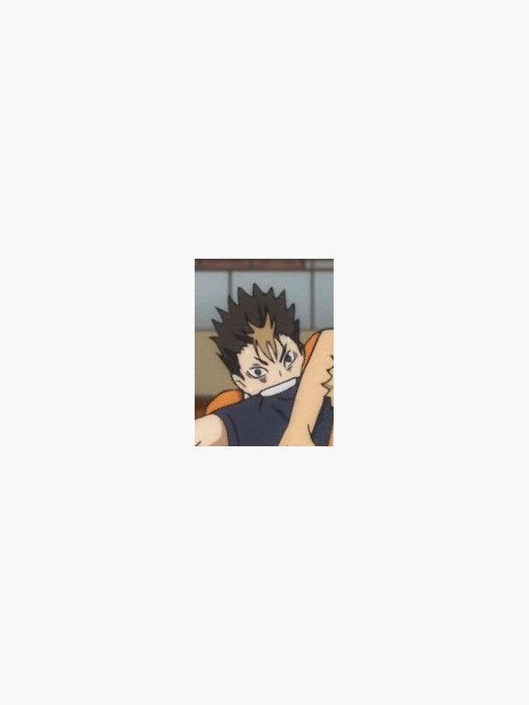 "Nishinoya biting Tsukki" Sticker for Sale by annabethred9 | Redbubble