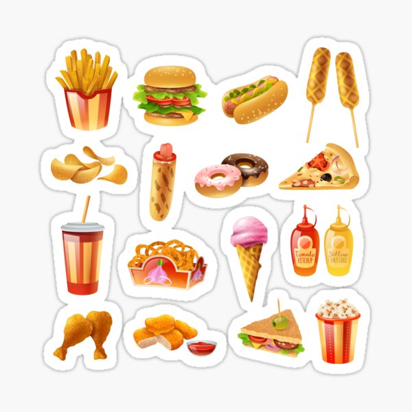 "Junk Food Pack, food, stickers, pack, healthy, health, delicious ...