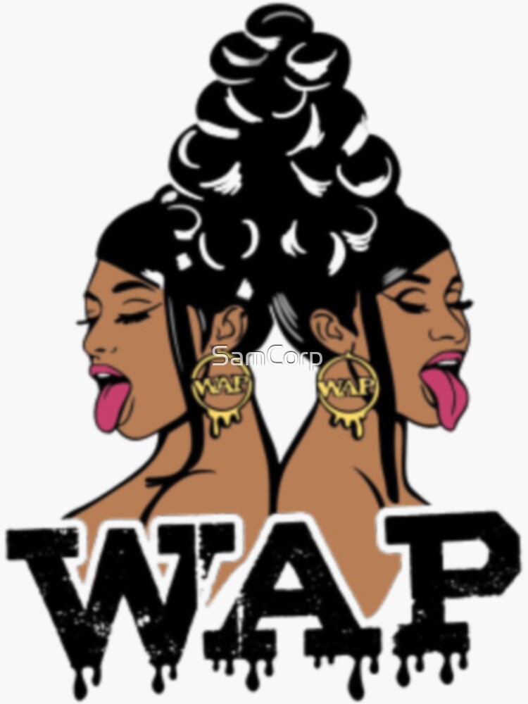 "WAP Cardi B Megan Thee Stallion" Sticker by SamCorp | Redbubble