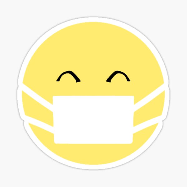 "Masked Smiley - Mask Smiley Emoji" Sticker by AngelinaFrancis | Redbubble