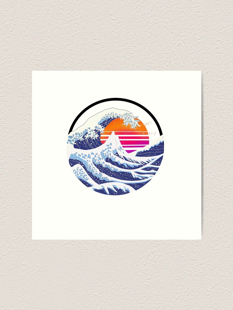 "Retrowave Japanese Waves" Art Print for Sale by loafofsoph | Redbubble