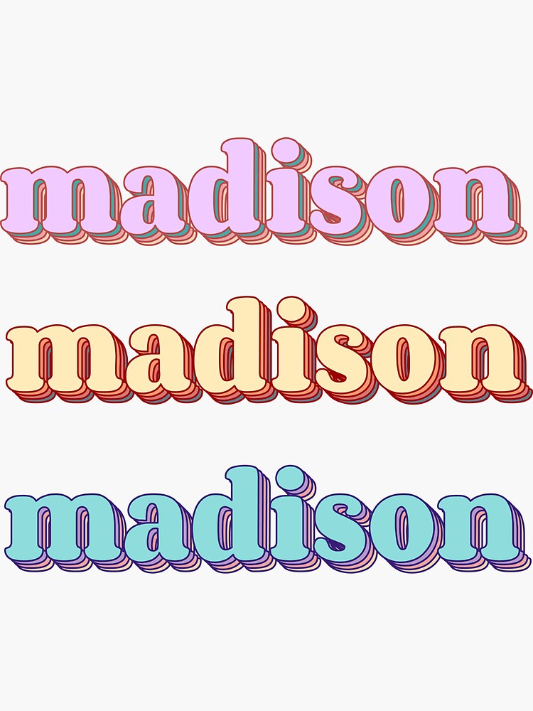 "Madison Word Art" Sticker for Sale by Arexus | Redbubble