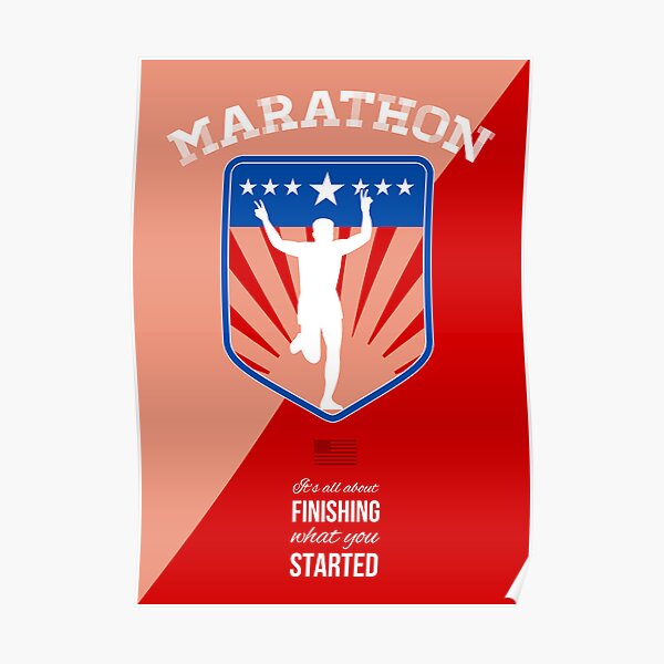 "Marathon Runner Finish Run Poster" by patrimonio | Redbubble