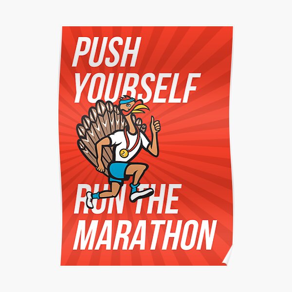 "Turkey Run Marathon Runner Poster" by patrimonio | Redbubble