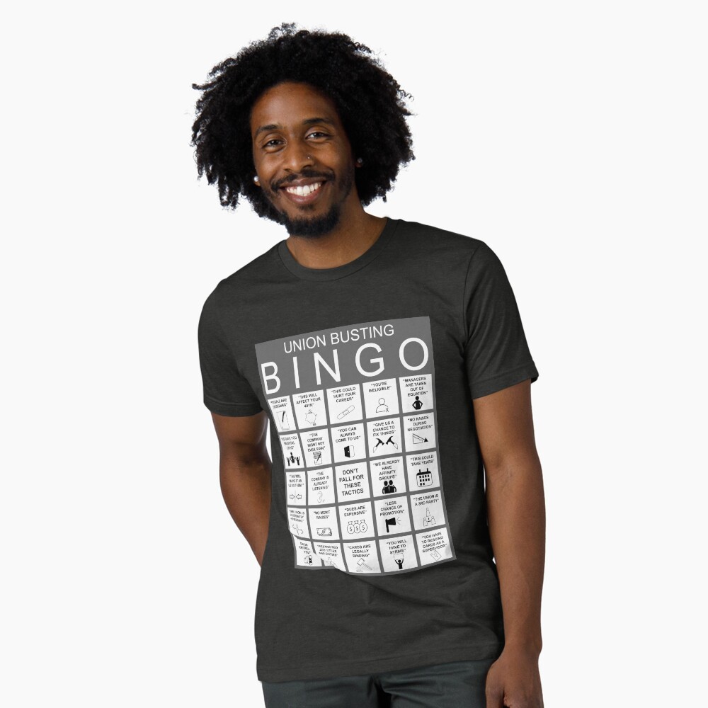 "Union Busting Bingo Card" Sticker for Sale by fuzzynautilus | Redbubble