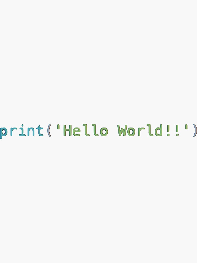 "Hello World Python" Sticker for Sale by BalfrogClothing | Redbubble