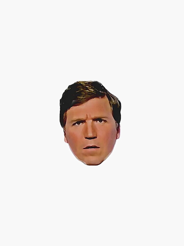 "Tucker Carlson Face Sticker" Sticker for Sale by Aannawhitee | Redbubble