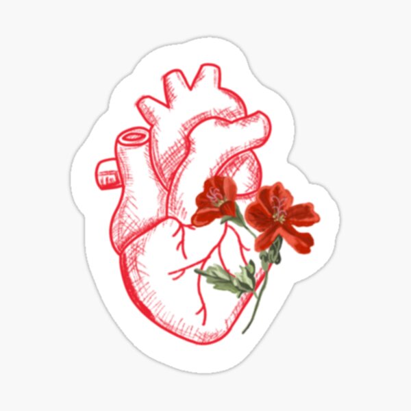 "Floral Heart" Sticker by GillesLauren | Redbubble