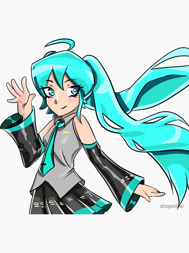 "Waving Hatsune Miku" Sticker for Sale by shopmirai | Redbubble