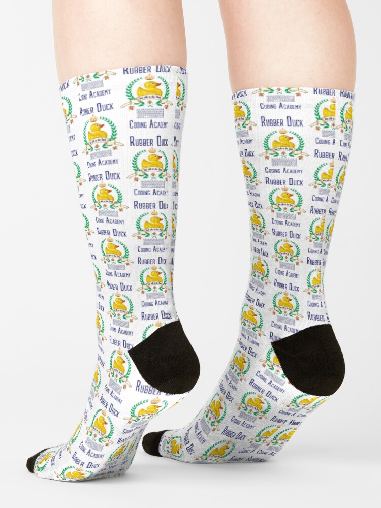 "Rubber Duck Coding Academy Funny Coding & Computer Science Gift" Socks ...