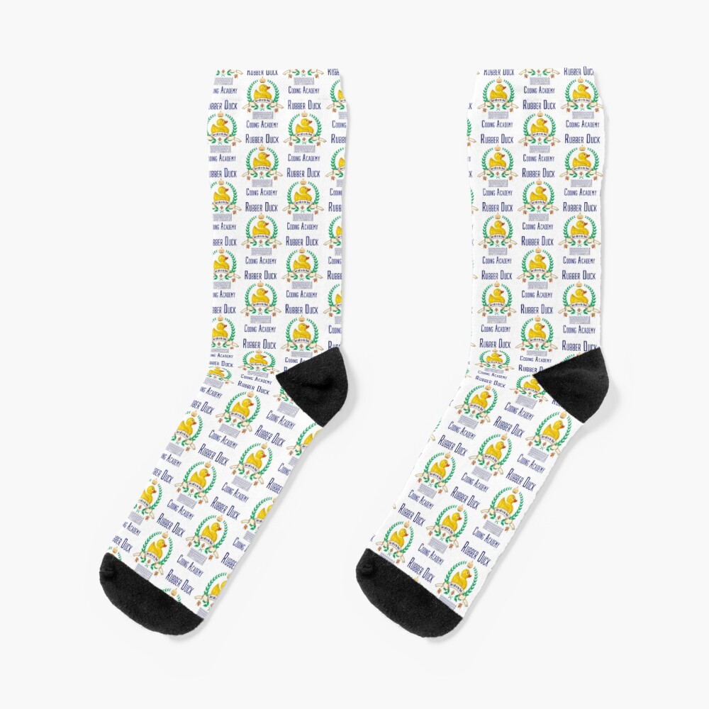 "Rubber Duck Coding Academy Funny Coding & Computer Science Gift" Socks by DSeller | Redbubble