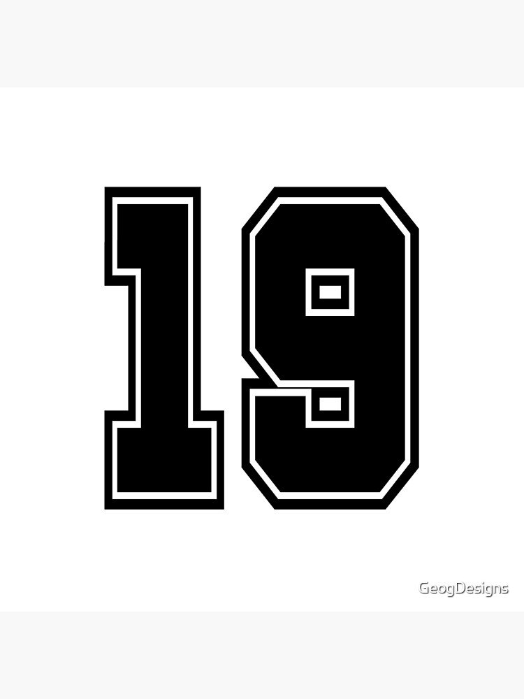 Póster «Número de camiseta 19 número de fútbol de estilo universitario ...