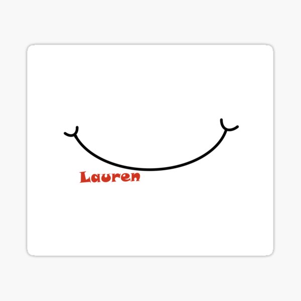 "Personalised smiley face design "Lauren"" Sticker by gabrielamak ...