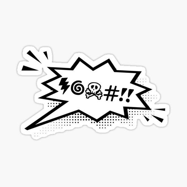 "Cartoon or comic curse swearing speech bubble " Sticker for Sale by ...