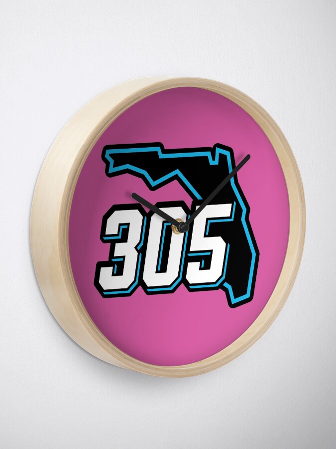 "Miami Vice 305 Logo auf Pink" Uhr von SleepyLab | Redbubble