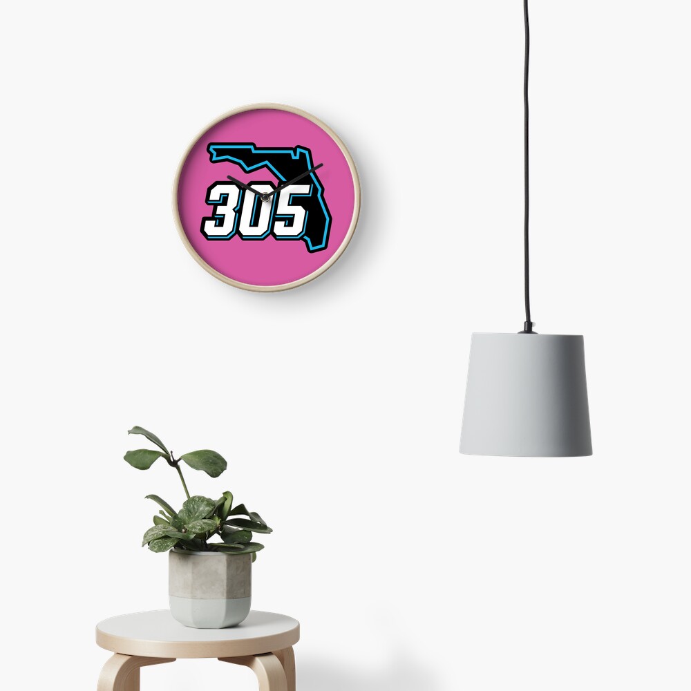 "Miami Vice 305 Logo auf Pink" Uhr von SleepyLab | Redbubble