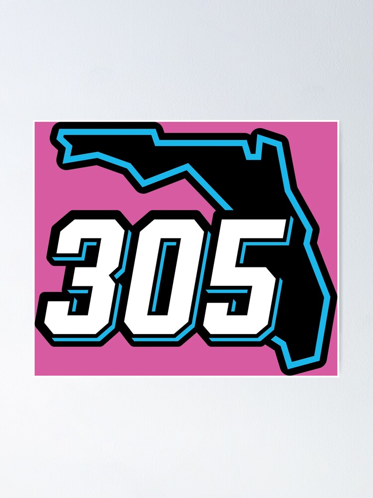 "Miami Vice 305 Logo on Pink" Poster for Sale by SleepyLab | Redbubble