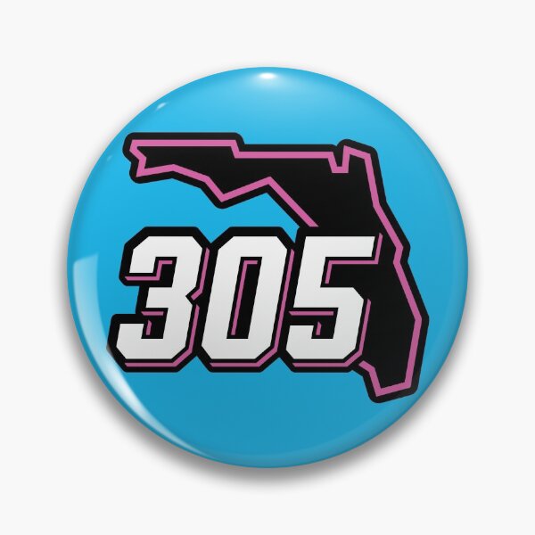 "Miami Vice 305 Logo auf Blau" Button von SleepyLab | Redbubble