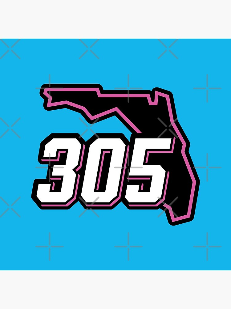 "Miami Vice 305 Logo auf Blau" Uhr von SleepyLab | Redbubble