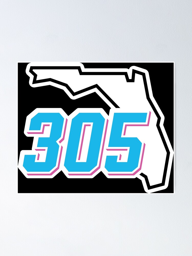 "Miami Vice 305 Logo on Black" Poster for Sale by SleepyLab | Redbubble