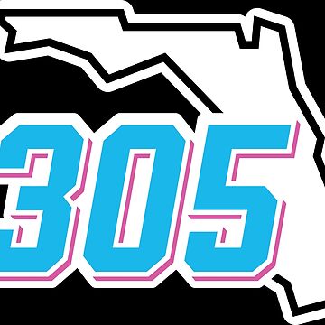 "Miami Vice 305 Logo on Black" Sticker for Sale by SleepyLab | Redbubble