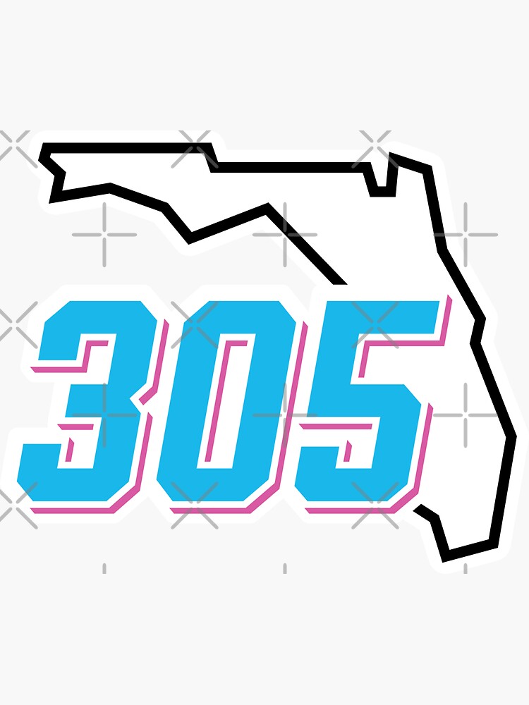 "Miami Vice 305 Logo on Black" Sticker for Sale by SleepyLab | Redbubble