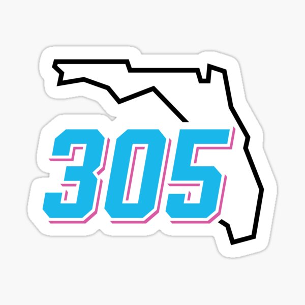 "Miami Vice 305 Logo on Black" Sticker for Sale by SleepyLab | Redbubble