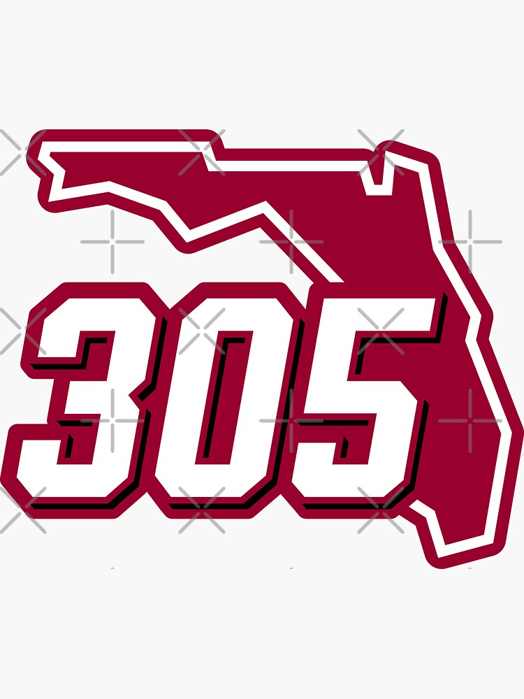 "Miami 305 Logo on Black" Sticker by SleepyLab | Redbubble