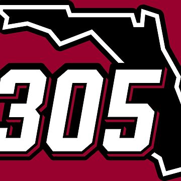 "Miami 305 Logo on Maroon" Sticker for Sale by SleepyLab | Redbubble