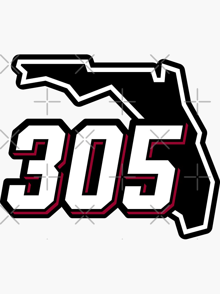 "Miami 305 Logo on Maroon" Sticker for Sale by SleepyLab | Redbubble