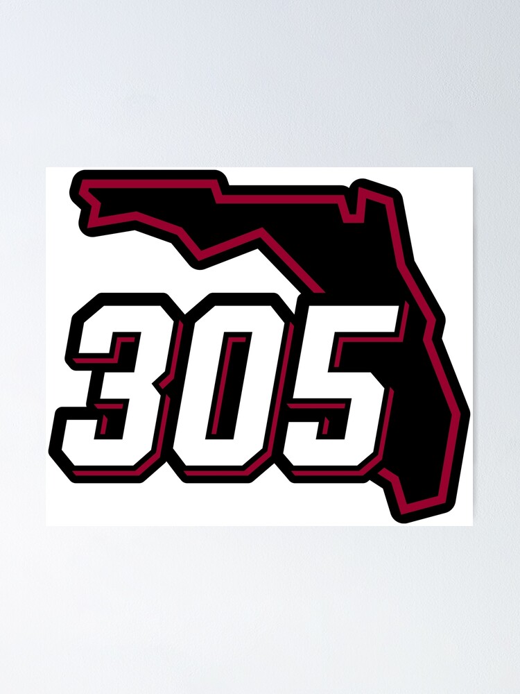 "Miami 305 Logo on White" Poster for Sale by SleepyLab | Redbubble