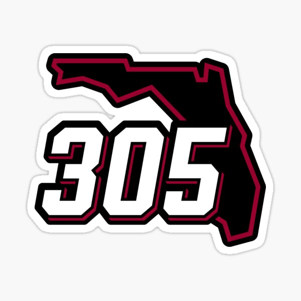 "Miami 305 Logo on White" Sticker for Sale by SleepyLab | Redbubble