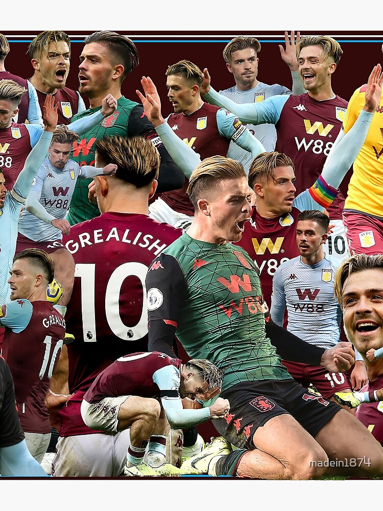 Aston villa football club legends prints posters squad jack grealish ...
