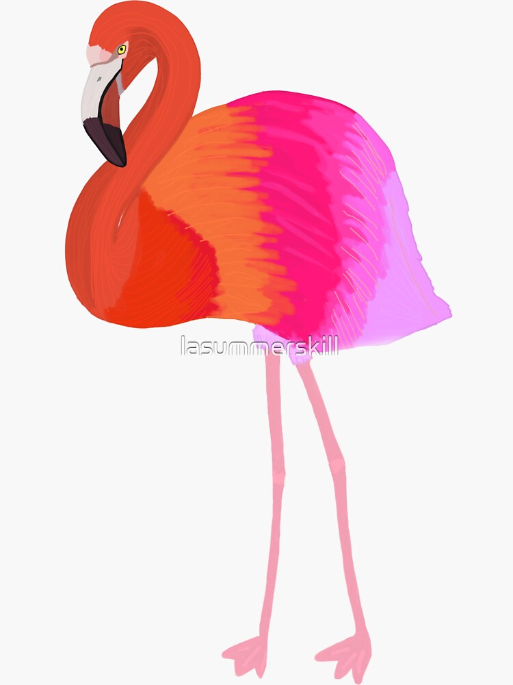 "Grumpy Flamingo" Sticker by lasummerskill | Redbubble
