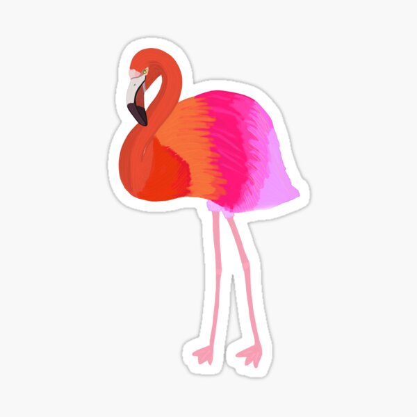 "Grumpy Flamingo" Sticker by lasummerskill | Redbubble