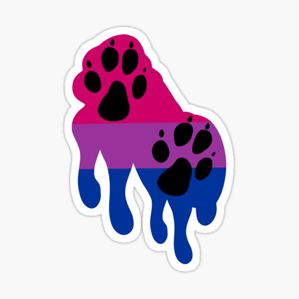"Bi Flag Fox Paws" Sticker by TheOddFox | Redbubble