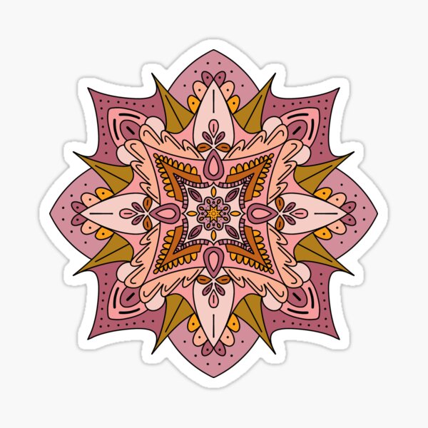 "pink & tan mandala" Sticker for Sale by jenn-laderman | Redbubble