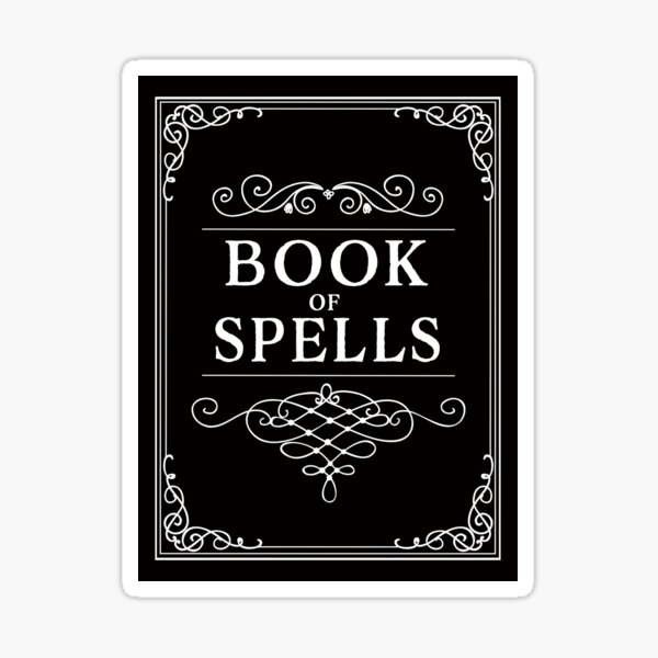 "Book of Spells Notebook Magic Witch Notebook" Sticker for Sale by ...