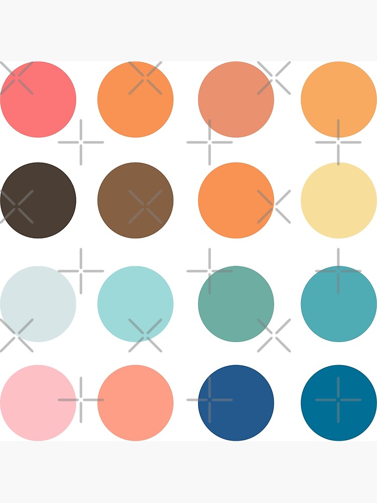 "dotted color palette vintage retro" Art Print by tinitart | Redbubble