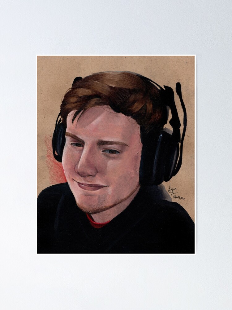 Póster «Retrato a lápiz de color Sapnap» de portraitsbylaur | Redbubble