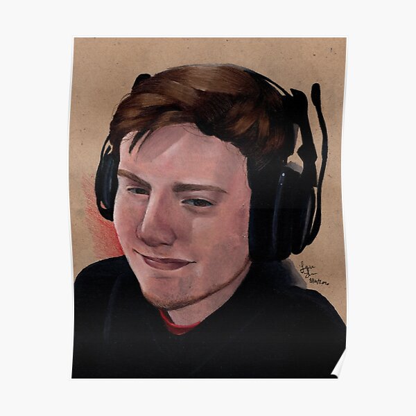 Póster «Retrato a lápiz de color Sapnap» de portraitsbylaur | Redbubble