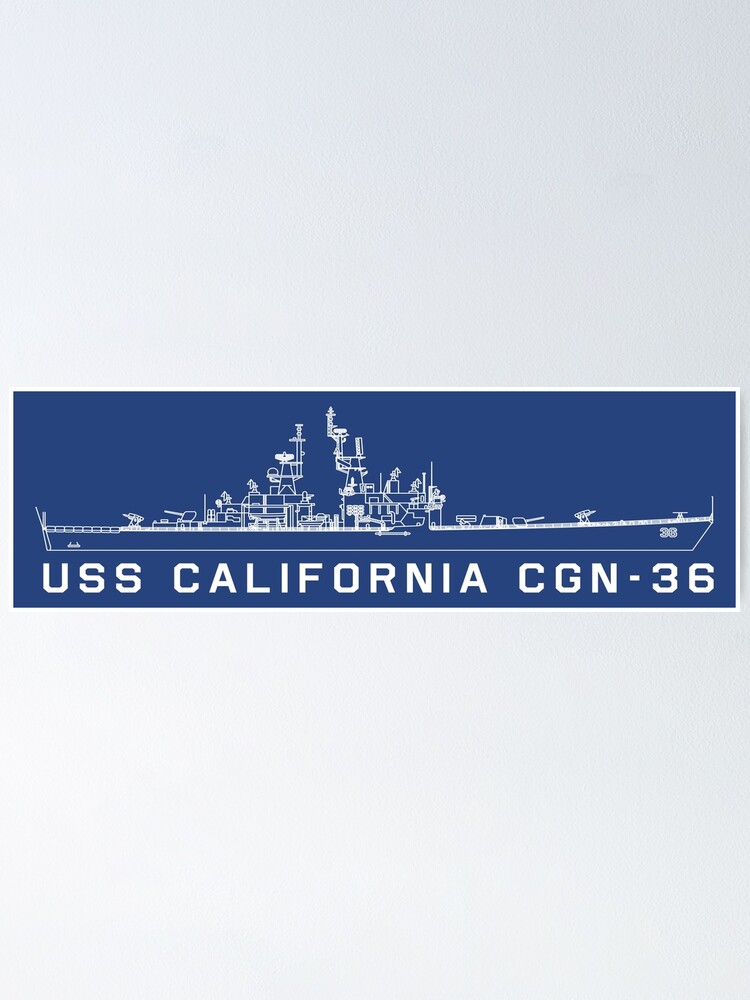 "USS California CGN-36 Guided Missile Cruiser Blueprint Schematic US ...